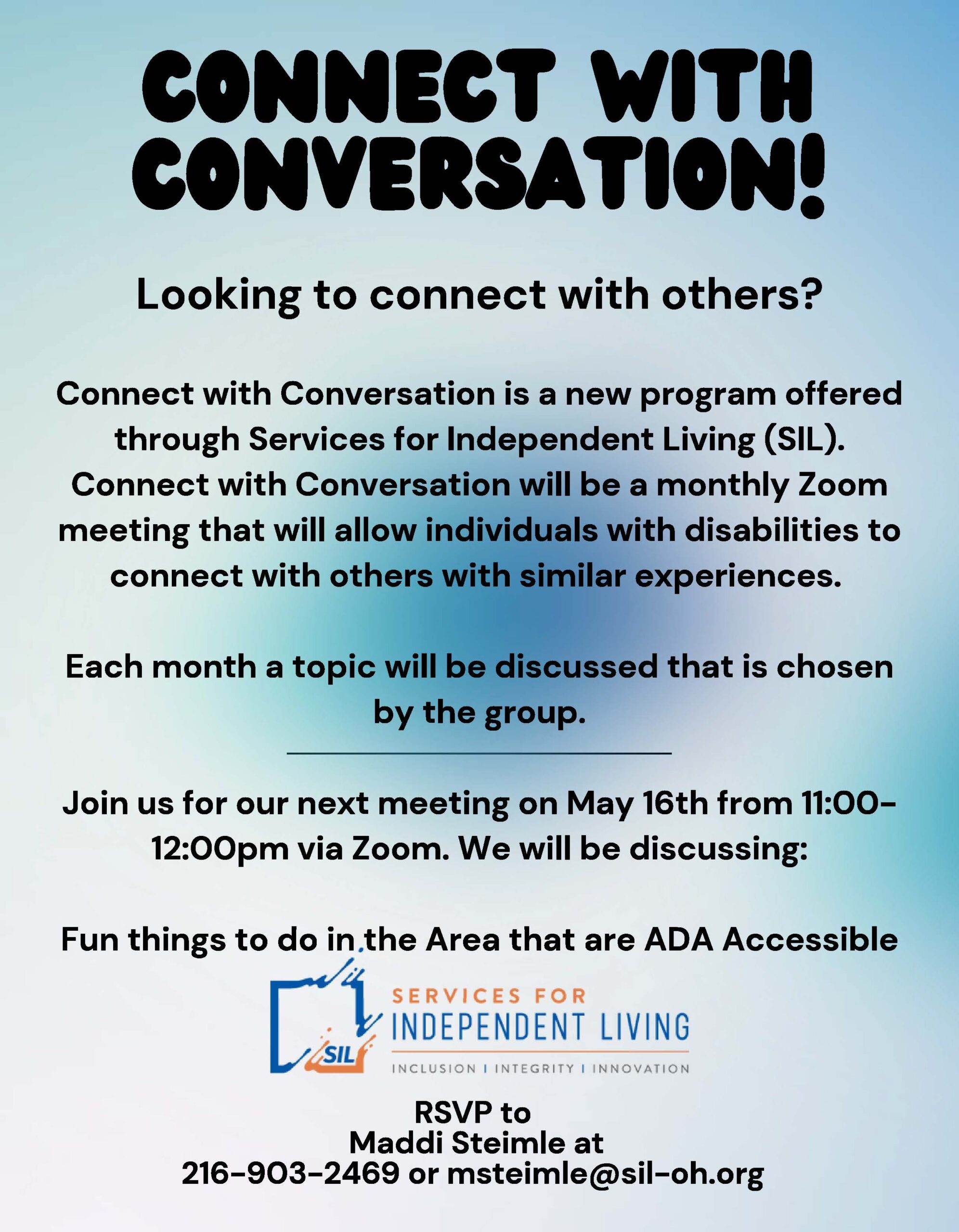 Connect with Conversation - Fun things to do in the area that are ADA ...